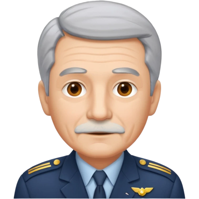 an old civil pilot with grey hair and no mustache emoji | AI Emoji ...