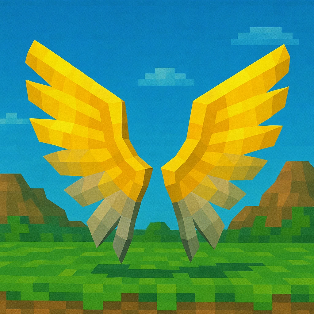 a pair of wings in low poly 3d style emoji | AI Emoji Generator