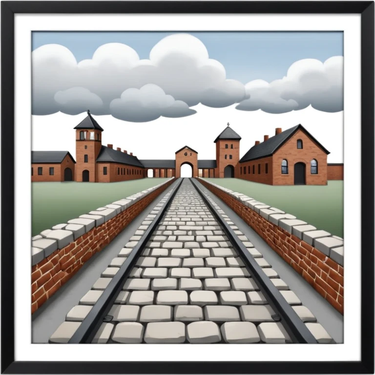 Auschwitz camp from outside but png of that structure emoji | AI Emoji ...