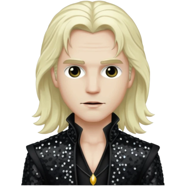 Lestat de Lioncourt with long platinum blonde hair, black sequin outfit ...