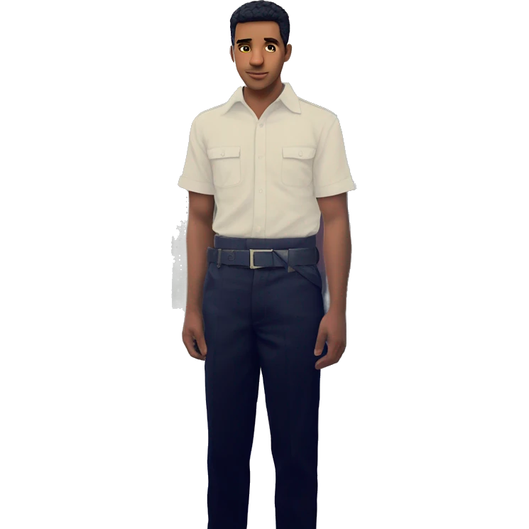 focused young man standing proudly emoji | AI Emoji Generator