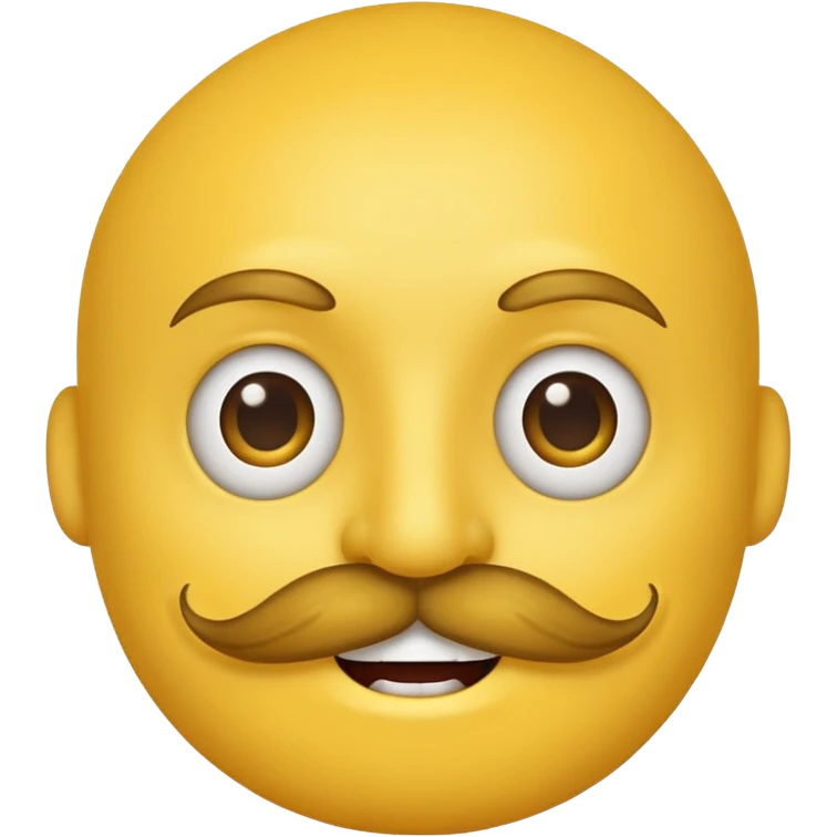 Mustache on a normal yellow smiley with no dimple and more masculine ...