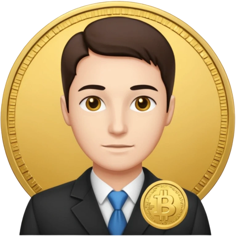 avers gold coin in front side with data scientist close-up and detailed ...