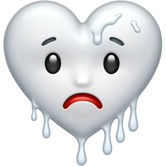 The heatbroken emoji in white with sticky white liquid Ozzing out of it ...