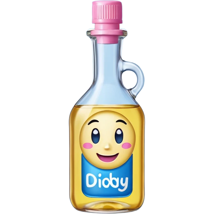 Smiling bottle of oil blue top pink outside with logo that says Diddy ...