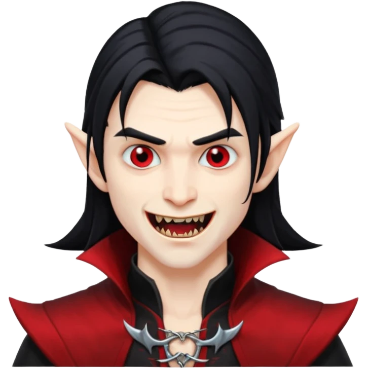Male long hair vampire elf emoji | AI Emoji Generator
