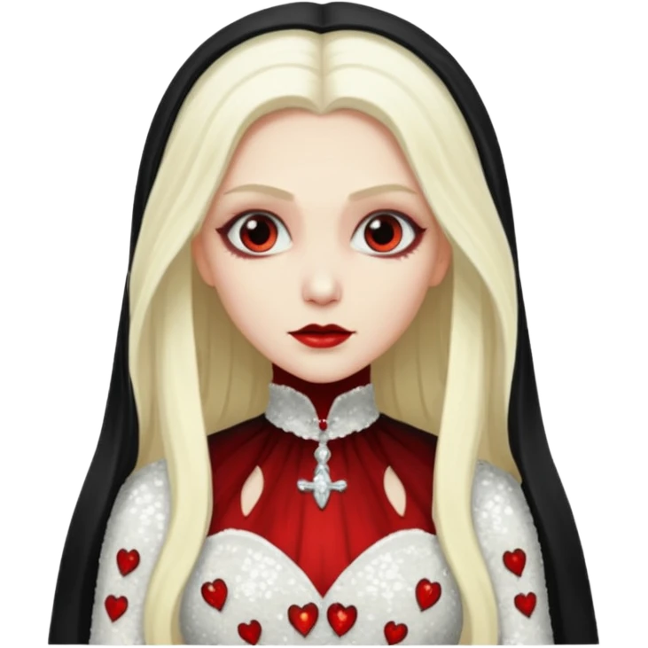 Bride of Dracula with long platinum blonde hair, ivory sequin outfit ...