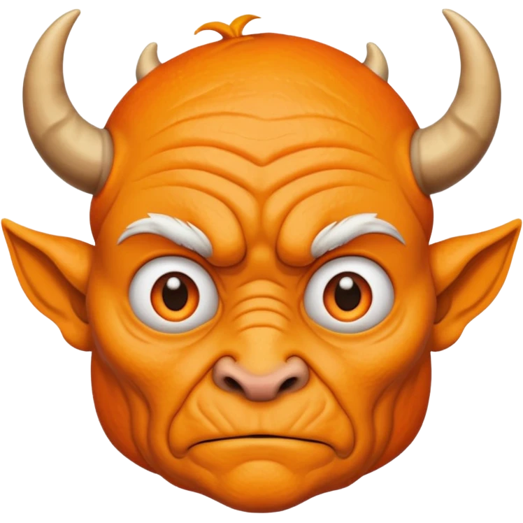 Naked orange old trump with horns emoji | AI Emoji Generator