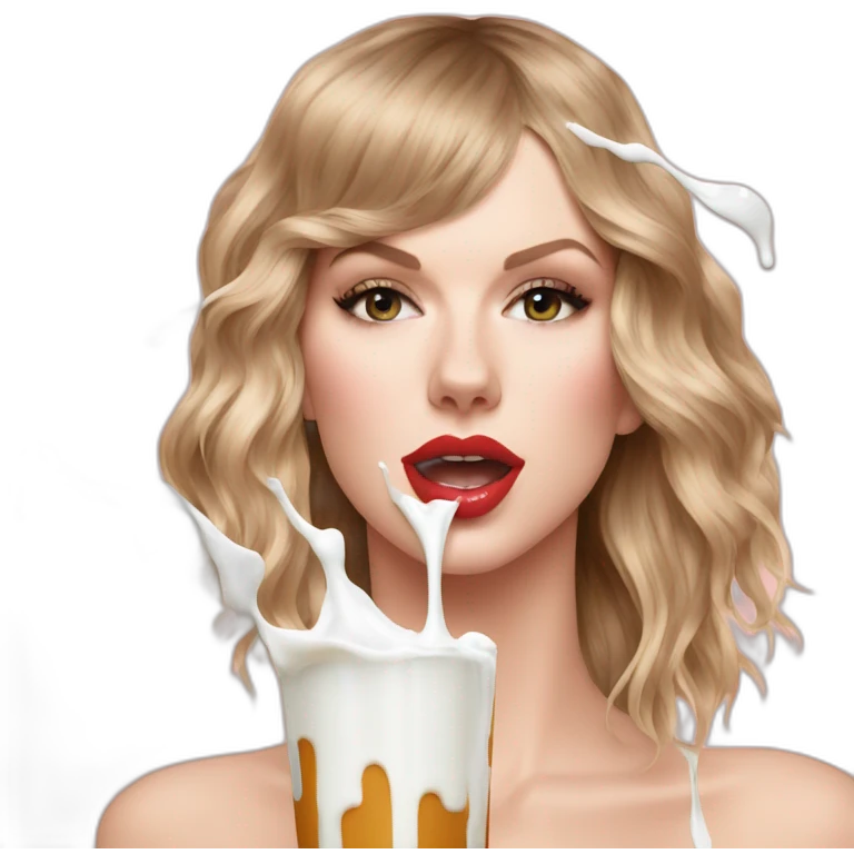 taylor-swift-selfie-milk-on-face-dripping emoji | AI Emoji Generator