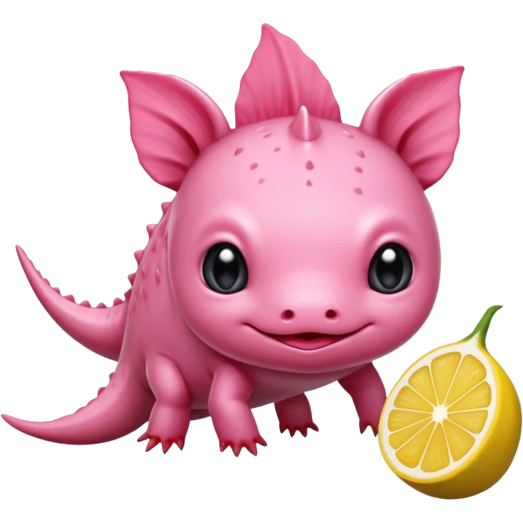 J’aimerais un Axolotl en dessin anime un peu rose qui mange un citron ...