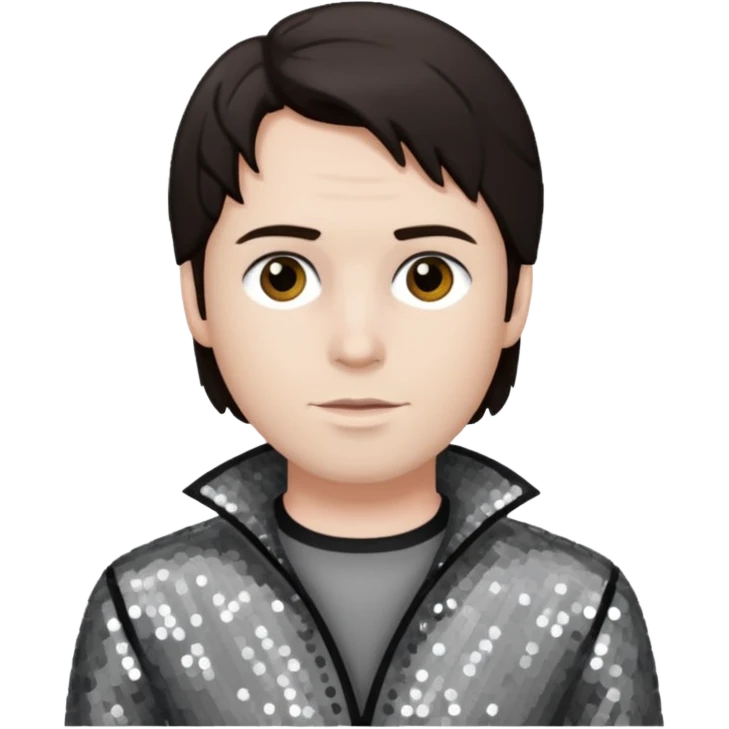 Charles Lee Ray with dark brown hair, grey sequin outfit emoji | AI ...