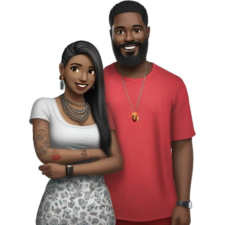 happy couple posing outdoors emoji | AI Emoji Generator