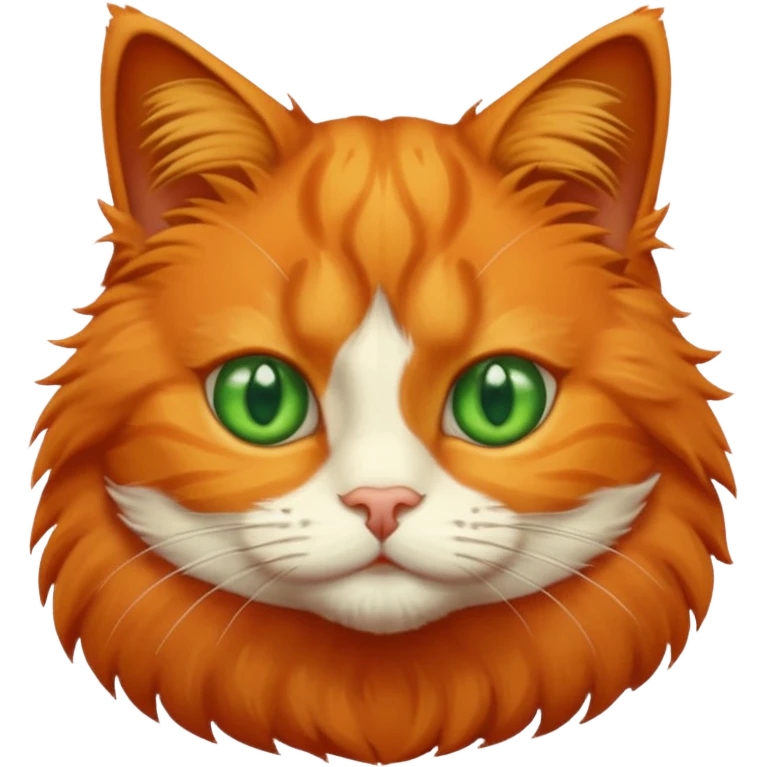orange puffy cat with green eyes emoji | AI Emoji Generator