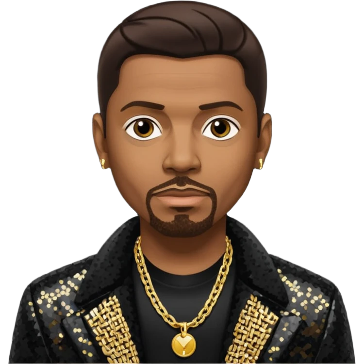 Keith Sweat (b.1961) with dark brown hair, black sequin jacket, black ...