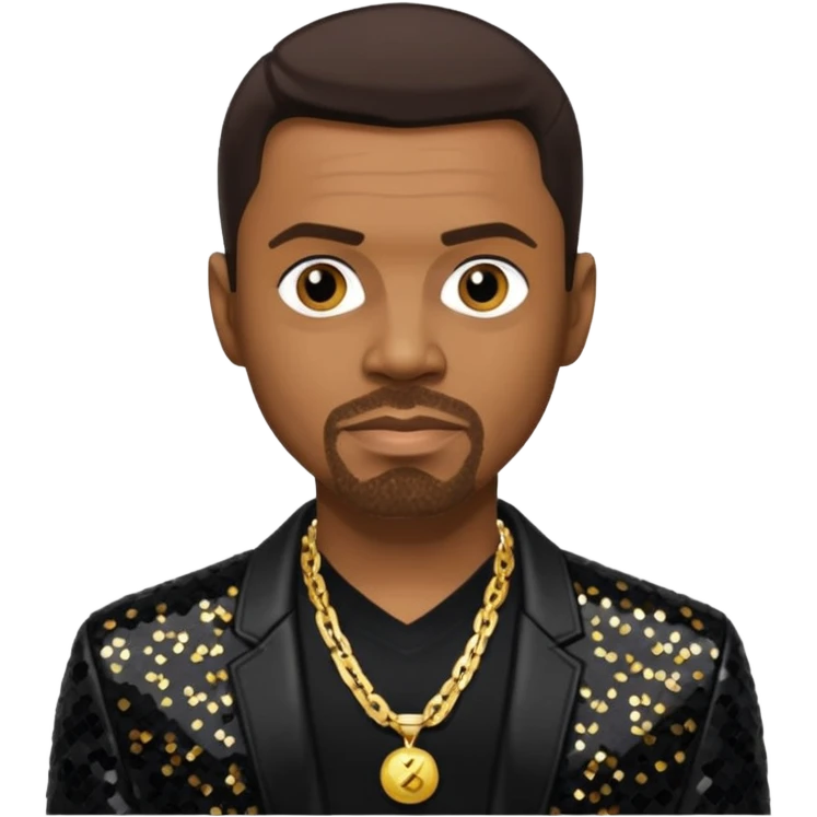 Keith Sweat (b.1961) with dark brown hair, black sequin jacket, black ...