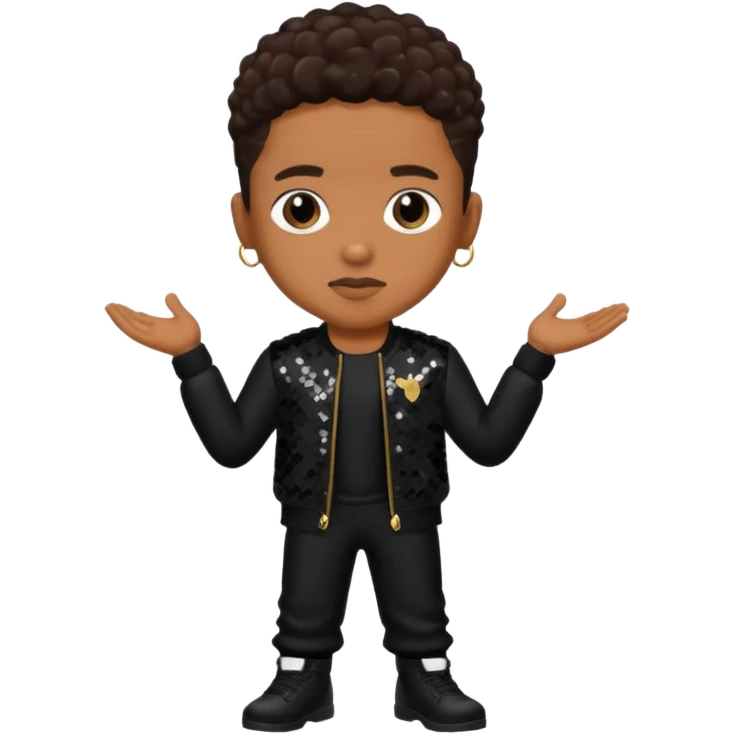 Lil Fizz from B2K with dark brown hair, black sequin outfit emoji | AI ...