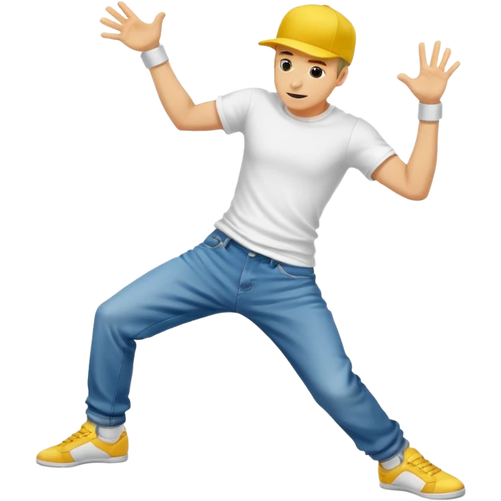 Break Dancing Yellow Man On The Floor emoji | AI Emoji Generator