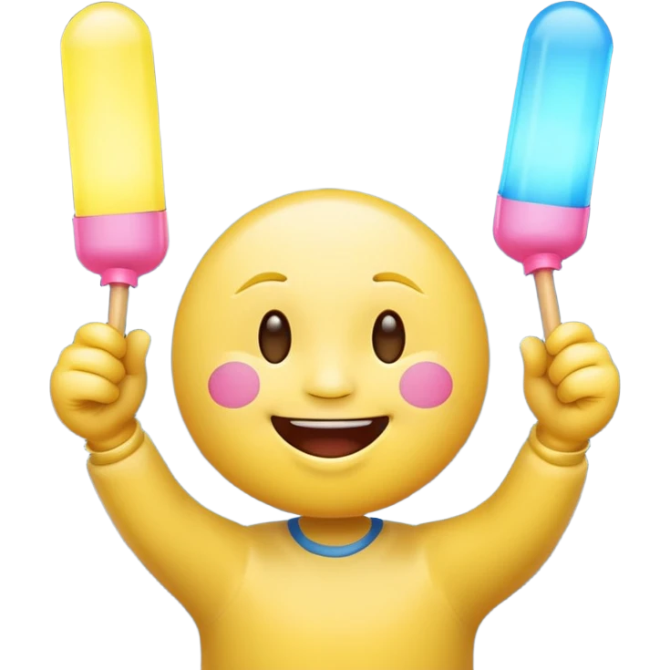 An excited yellow emoji face with closed smiling eyes and blushing ...