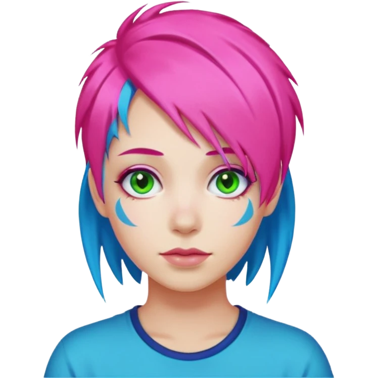 Neon Haired People different person,different hair color,1 person emoji ...