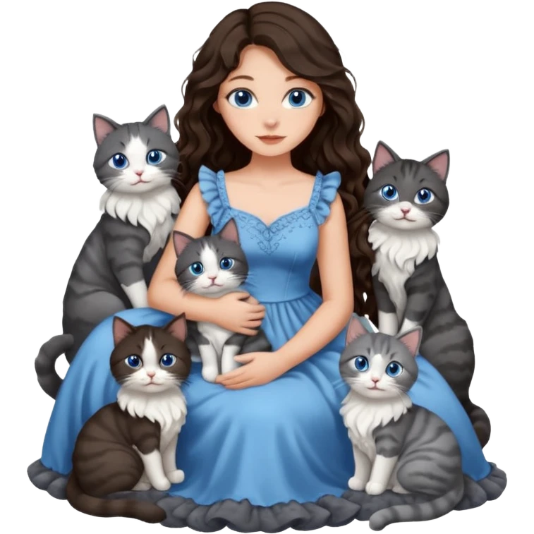 detailed realistic looking a dark grey and white cat regally sitting ...