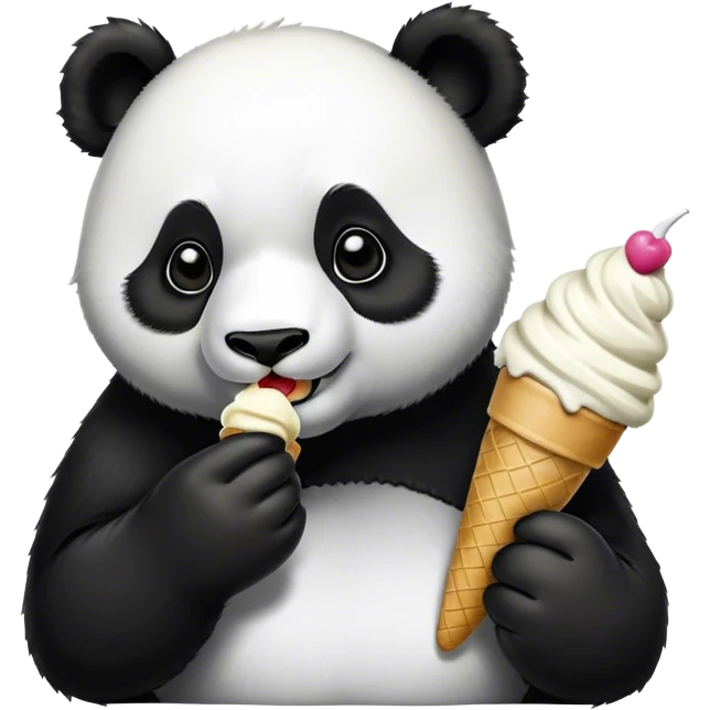Panda eating ice cream emoji | AI Emoji Generator