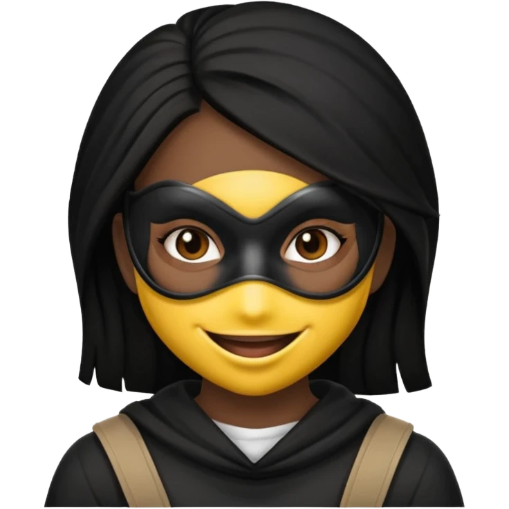 Girl robber emoji black hair emoji | AI Emoji Generator
