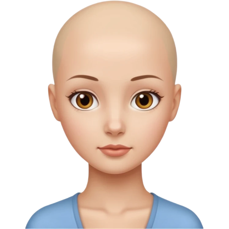 create pretty girl with bald head close up shot emoji | AI Emoji Generator