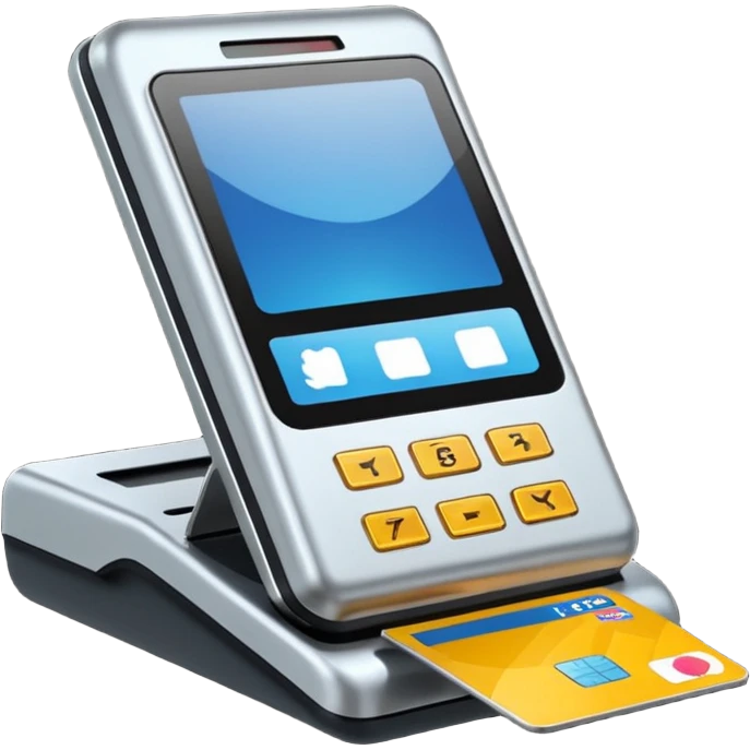 Icono de una terminal de pago con una tarjeta MOBIL emoji | AI Emoji ...