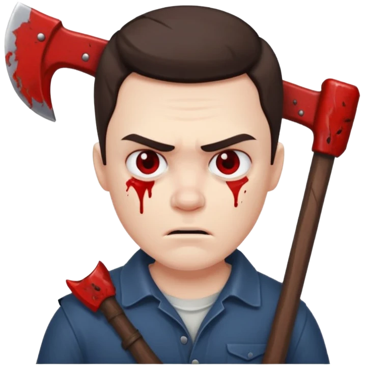 A guy chop other's head off emoji | AI Emoji Generator