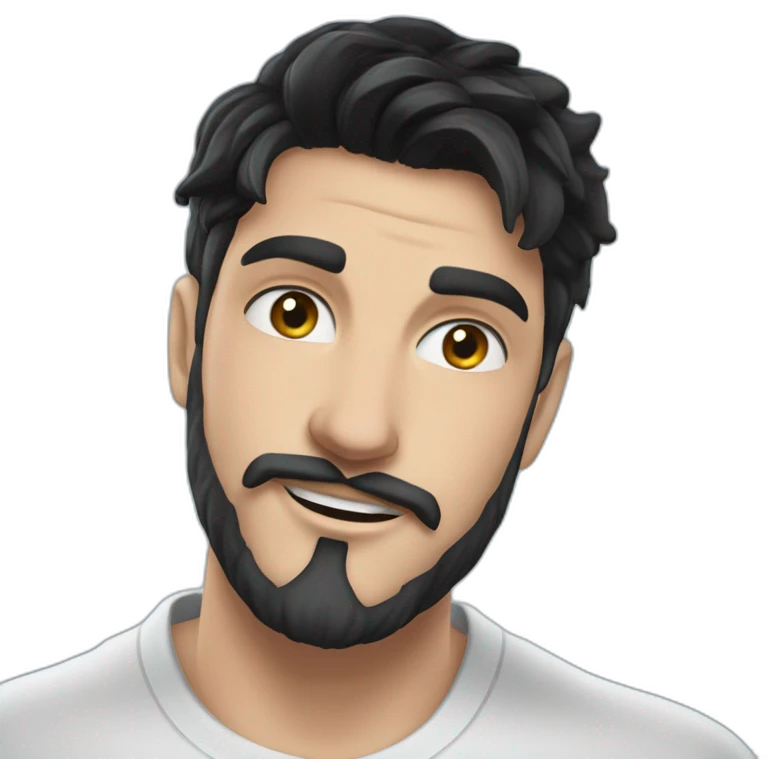 smiling solo male with beard emoji | AI Emoji Generator