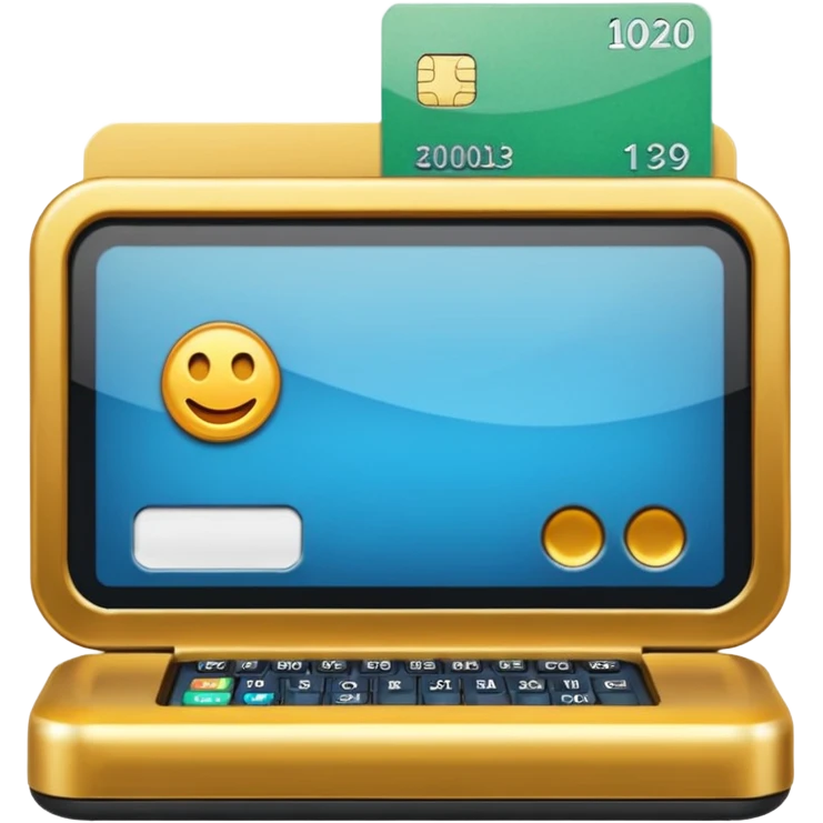 Icono de una terminal de pago con una tarjeta MOBIL emoji | AI Emoji ...