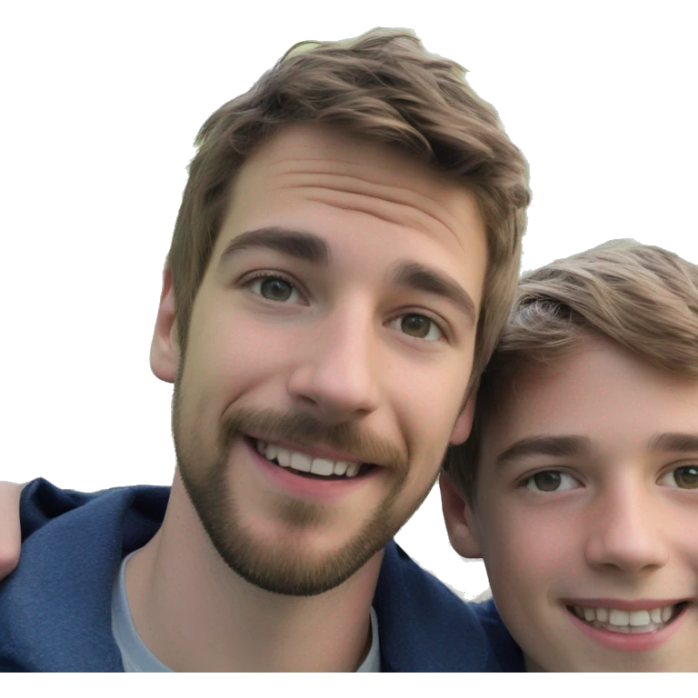 two boys posing outdoors portrait emoji | AI Emoji Generator