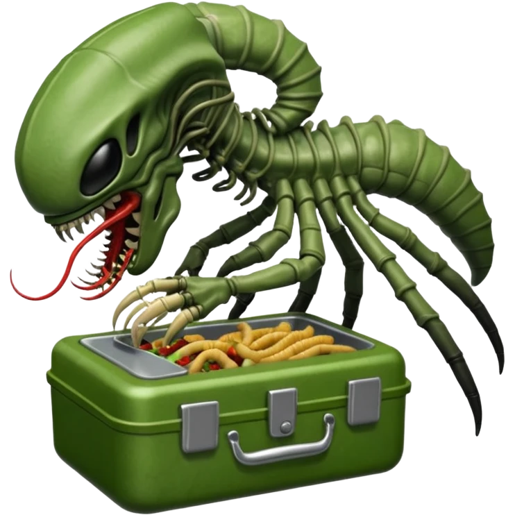 The Predator with mask and mouth piece eating an Alien facehugger from ...