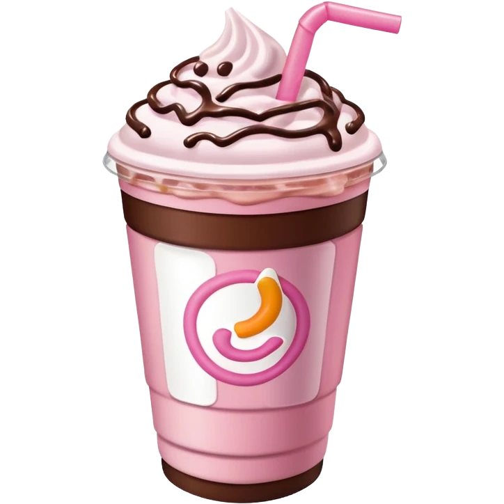 Light pink Dunkin refresher with chocolate cold foam melting into drink ...