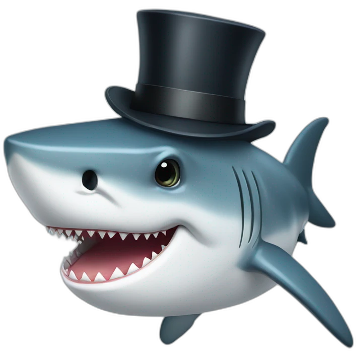 Shark with a top hat emoji | AI Emoji Generator