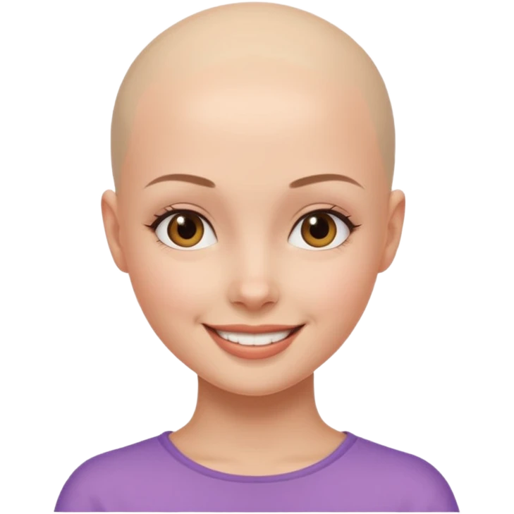 create pretty girl with bald head close up shot emoji | AI Emoji Generator