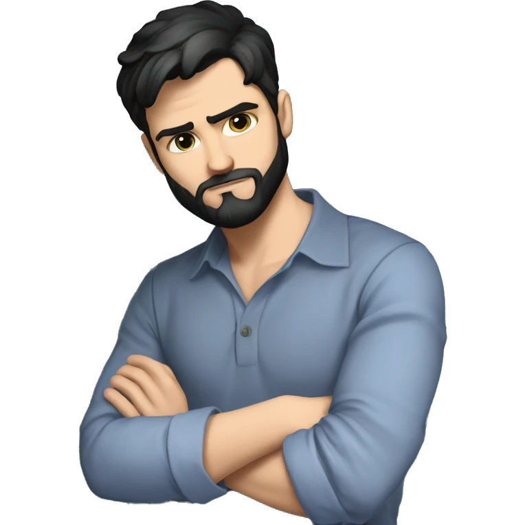 confident man looking at camera emoji | AI Emoji Generator