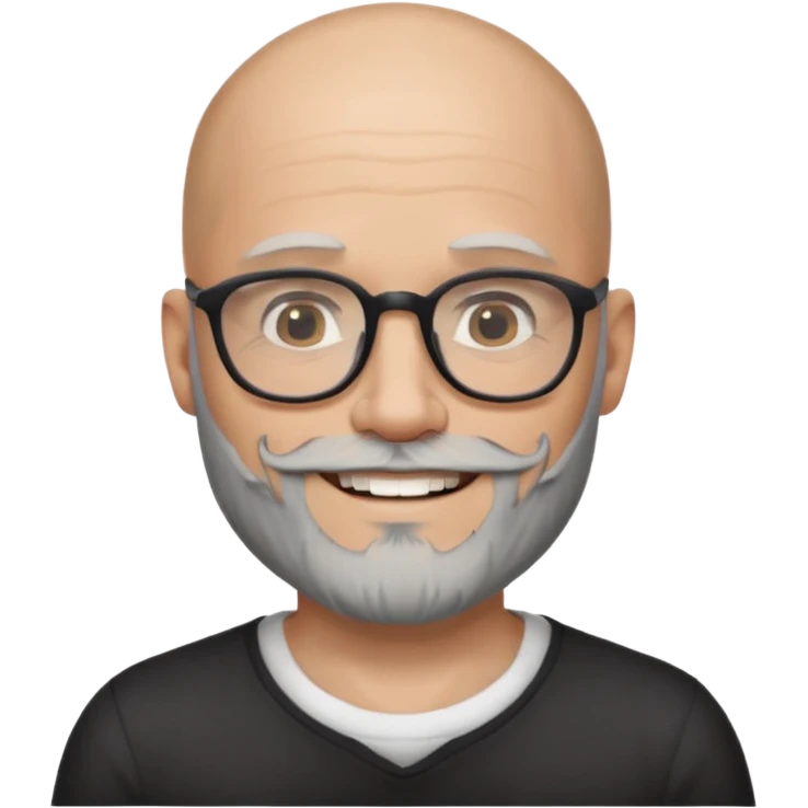 Bald man with salt and pepper beard and glasses and tattoos emoji | AI ...