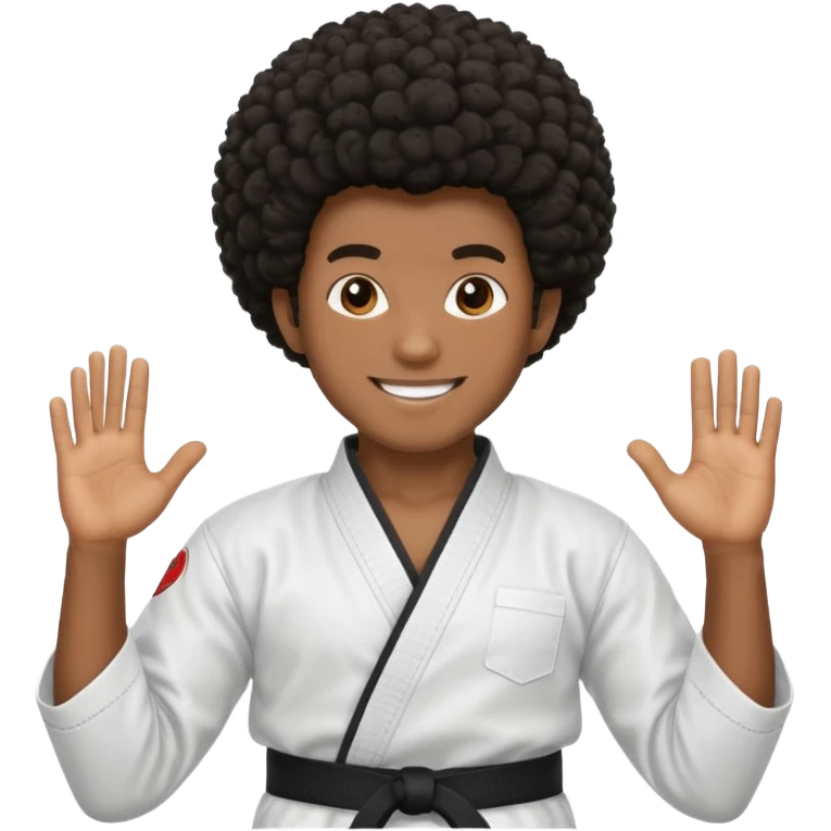 black karate instructor with afro hair and a low taper haircut, and a ...