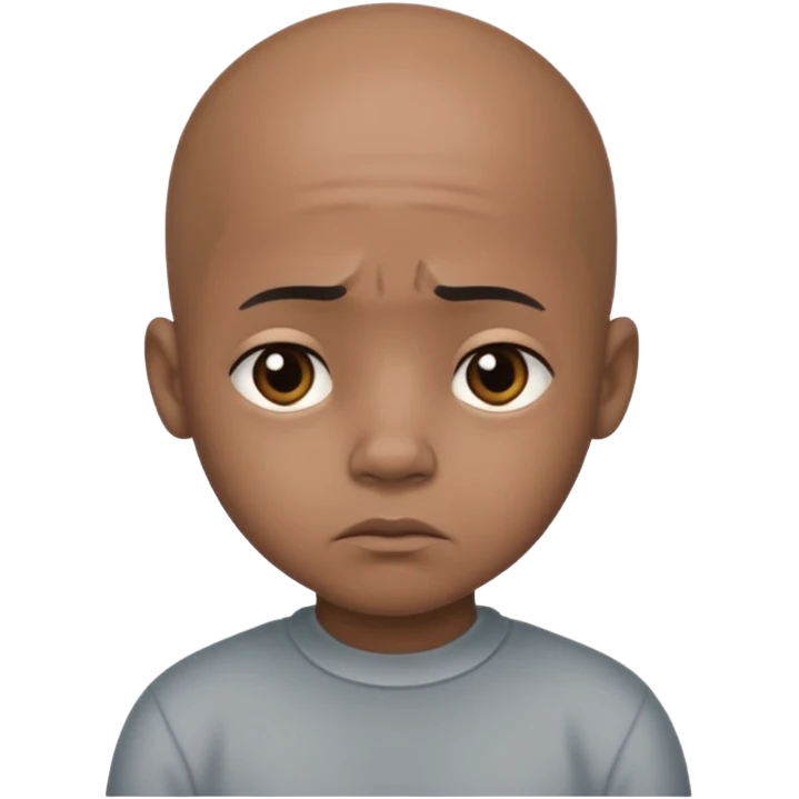 Little bald sad black boy no tears emoji | AI Emoji Generator