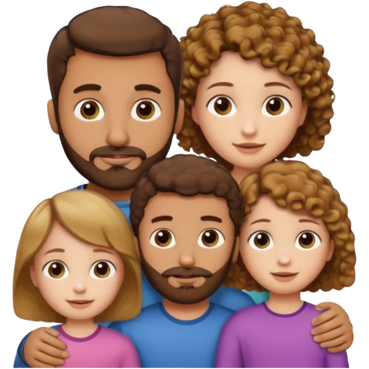 Brown dad with a short straight hair cut and stubble beard with his two ...