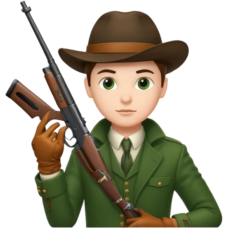 hunter in green traditional suit, aiming with a rifle emoji | AI Emoji ...