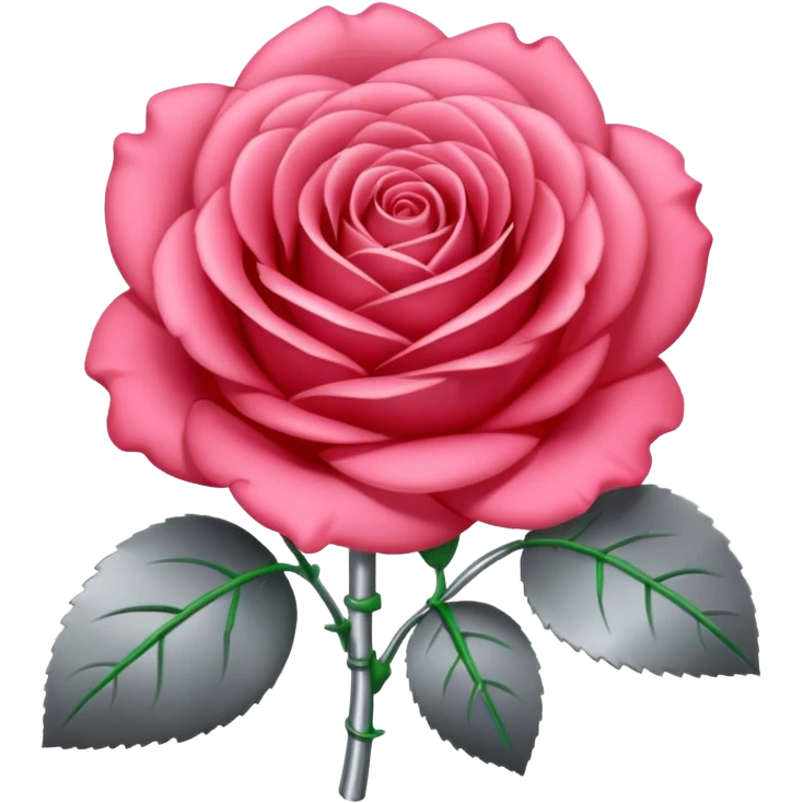 gray metal chrome rose, without green leaves, just flower emoji | AI ...