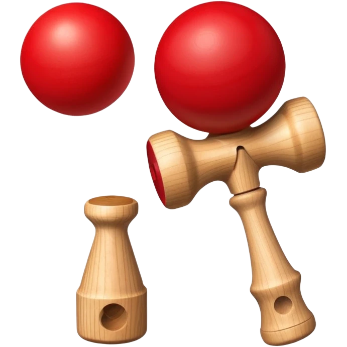 a simple kendama with red ball emoji | AI Emoji Generator