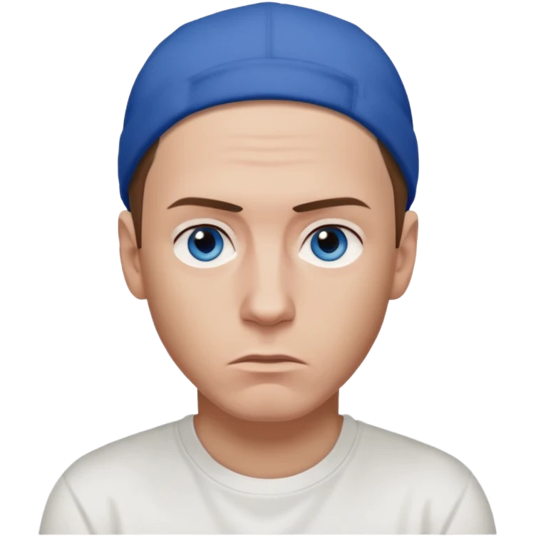 Eminem with blue eyes, brown hair emoji | AI Emoji Generator