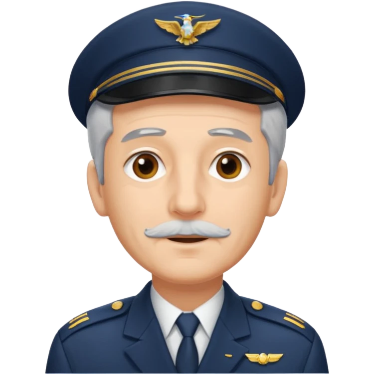an old civil pilot with grey hair and no mustache emoji | AI Emoji ...