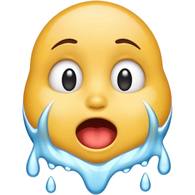 Make it emoji not a person Drooling and face wet and water is white ...