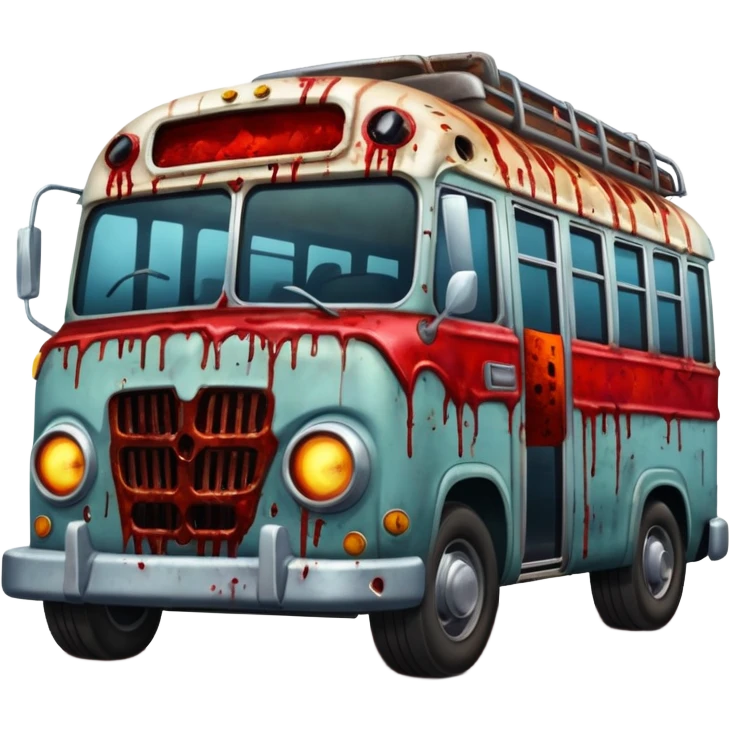 Zombie apocalypse bus..... in the style of your bleeding skull art ...