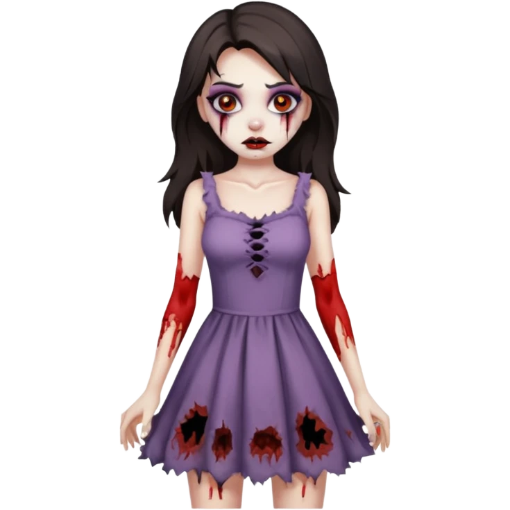 iOS 18 zombie emoji into a coquette brunette girl in horror emoji | AI ...