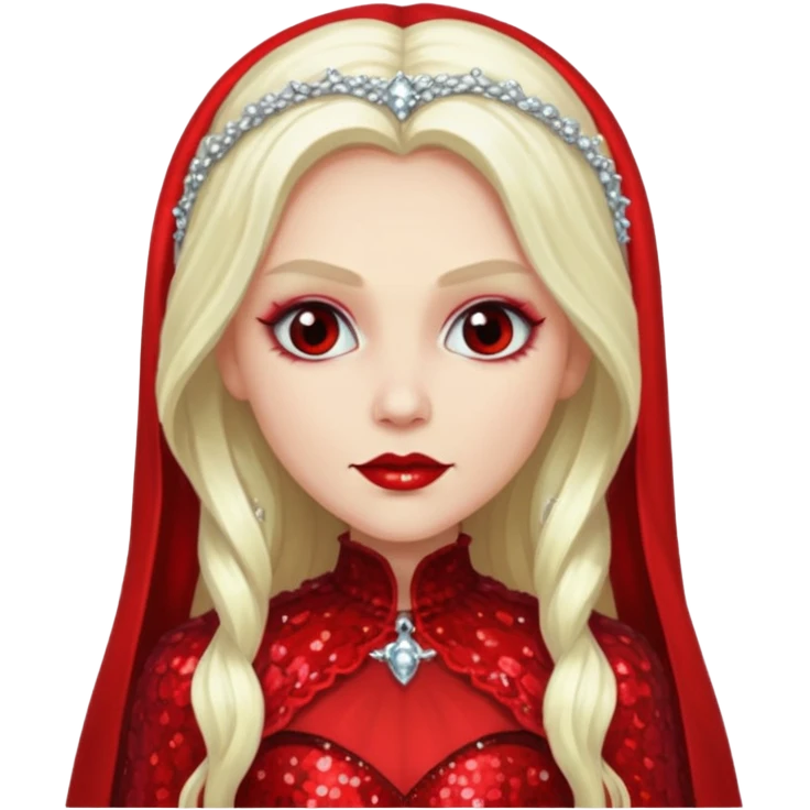 Bride of Dracula with long platinum blonde hair, red sequin outfit ...